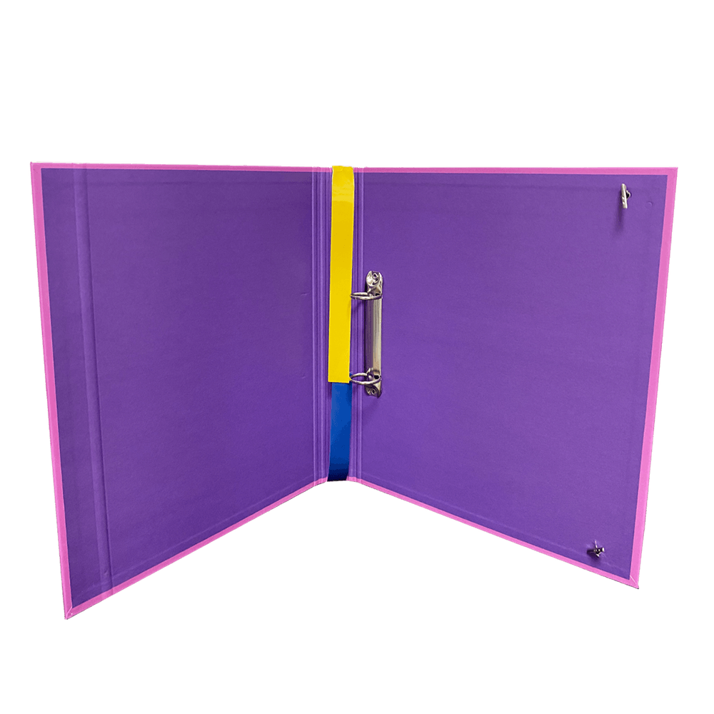 Carpeta Ideal 2 Argollas Bicolor Fucsia con Elástico - polipapel